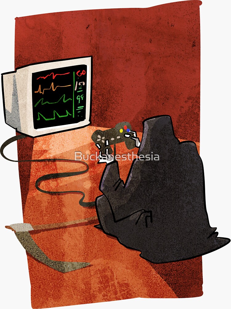 "Gaming Gamer Nurse & Doctor Funny Cartoon Medical Designs " Sticker by ...