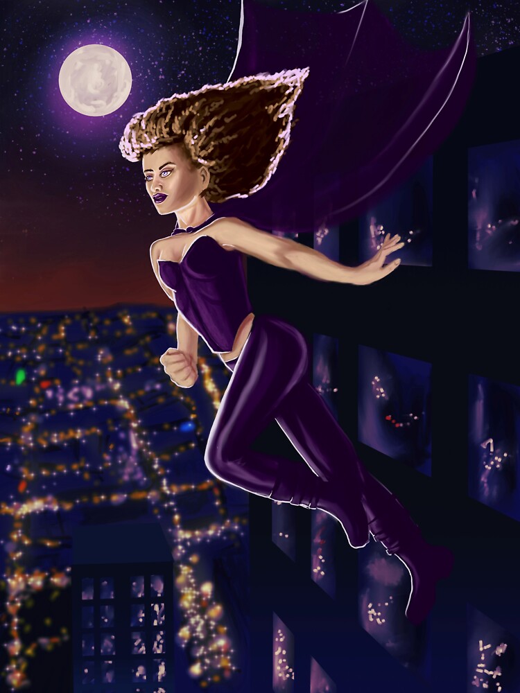 "Superhero woman flying over a city" Sticker by Eleanarte | Redbubble