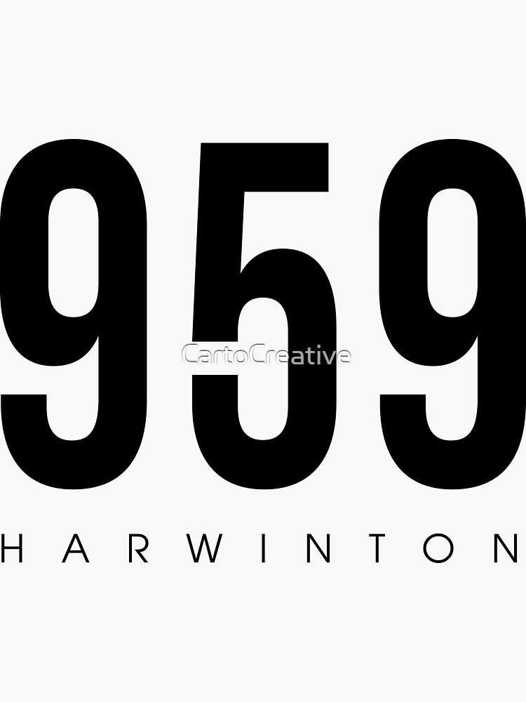 "Harwinton, CT - 959 Area Code design" Sticker for Sale by ...