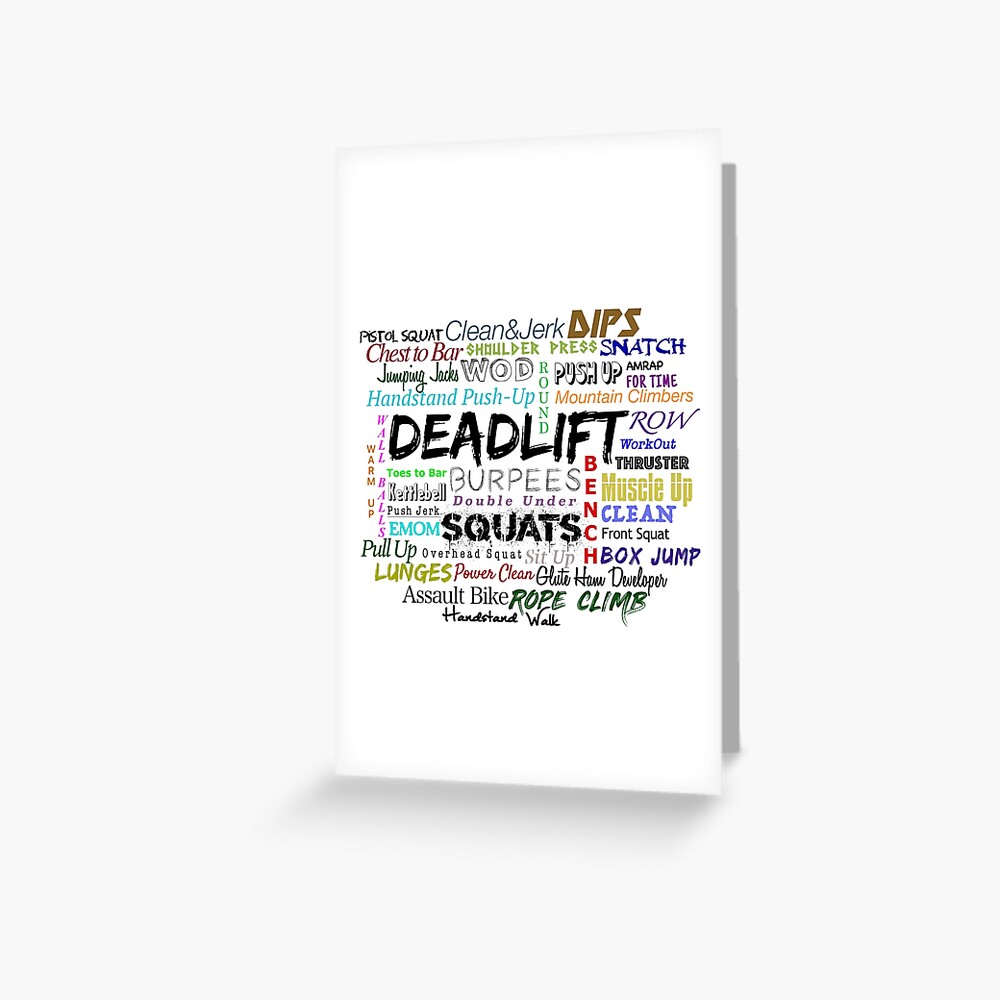 "Crossfit, Deadlift, Squats, Burpees ... Color Edition" Greeting Card ...