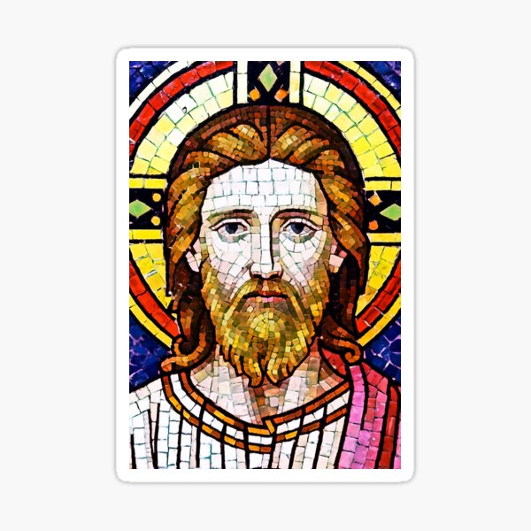 "Mosaic Jesus Face" Sticker for Sale by muniralawi | Redbubble