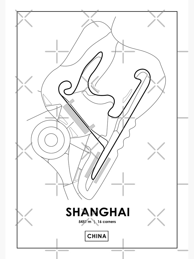 "SHANGHAI INTERNATIONAL - CHINA Track Map" Art Print by andreanastasio ...