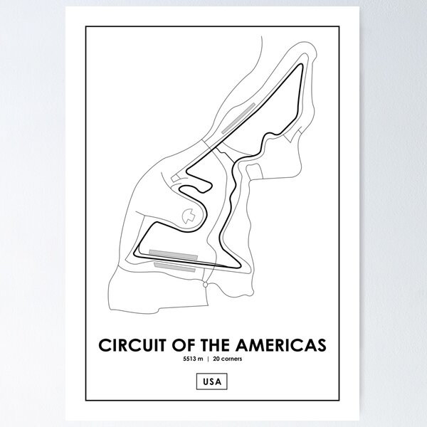 "Austin - USA F1 Track Map" Poster for Sale by andreanastasio | Redbubble