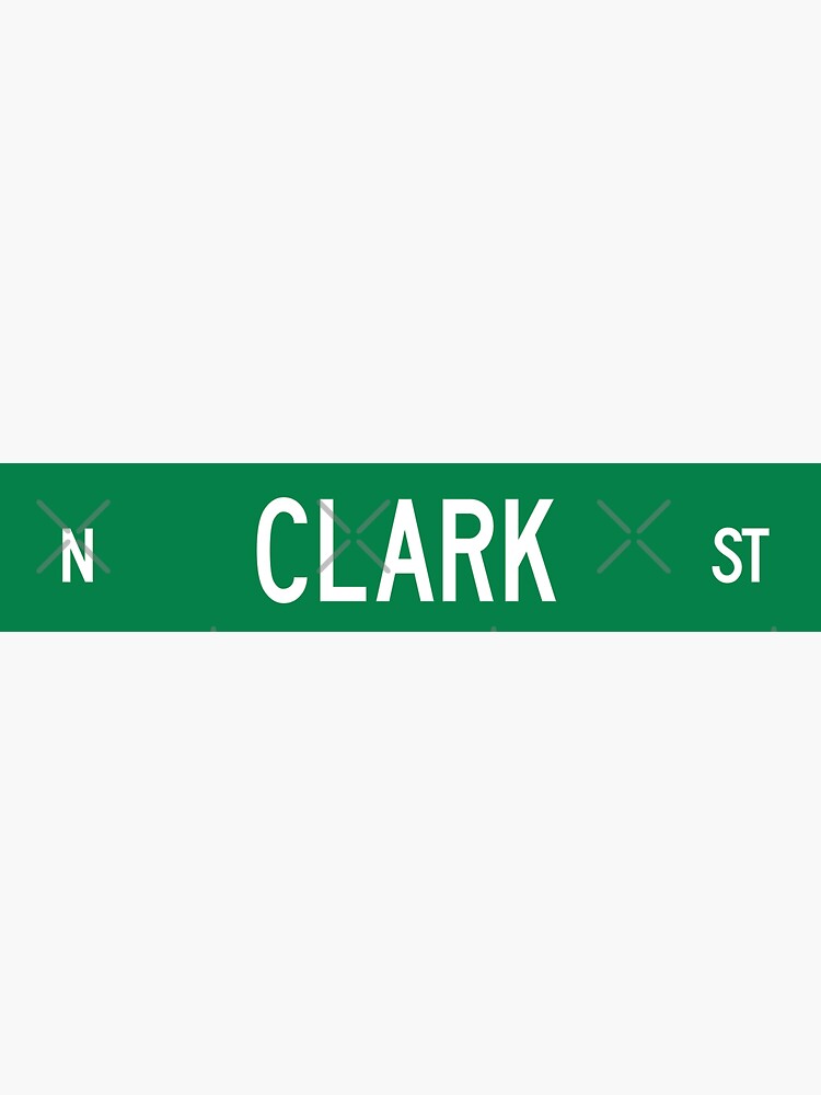 "Clark Street Sign" Sticker by Primotees | Redbubble