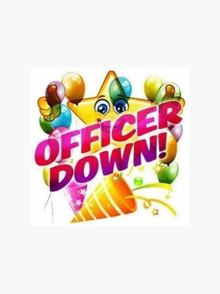 "officer down!" Sticker for Sale by sarabanda | Redbubble