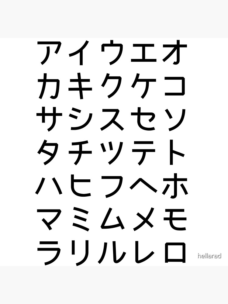 "Katakana Alphabet" Art Print by hellarad | Redbubble