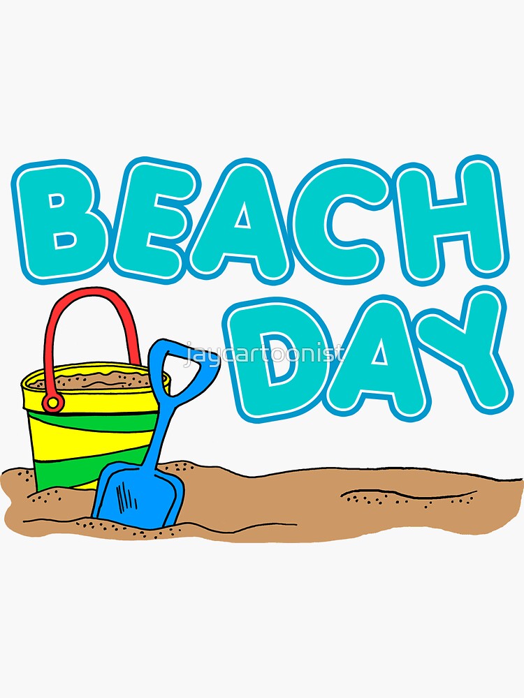 "Beach Day Cartoon Pail And Shovel For Toddler" Sticker for Sale by ...
