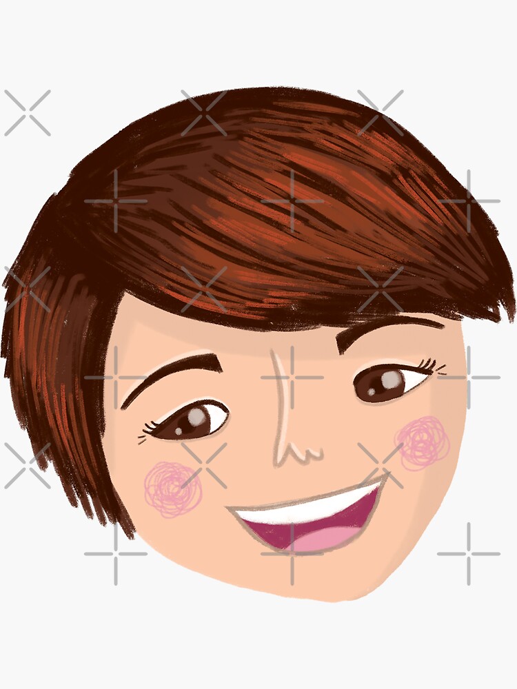 "Ladies face smiling" Sticker for Sale by jasmineberry | Redbubble