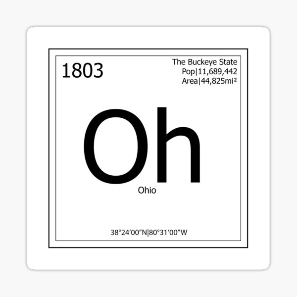 "Ohio Periodic Table Sign" Sticker for Sale by afmo13 | Redbubble