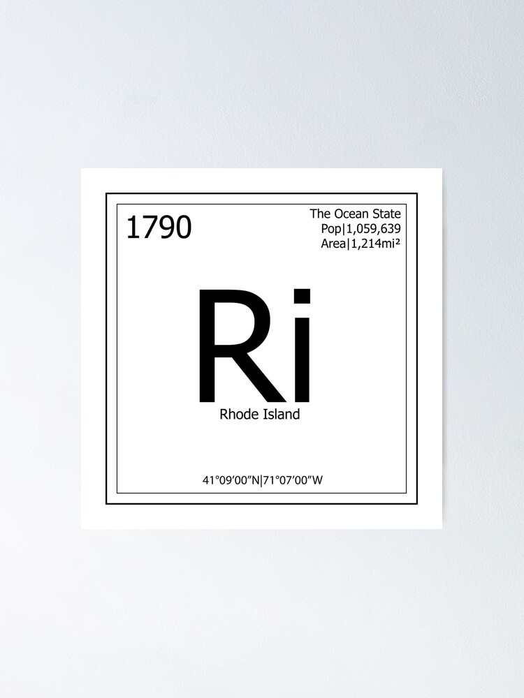 "Rhode Island Periodic Table Sign" Poster for Sale by afmo13 | Redbubble
