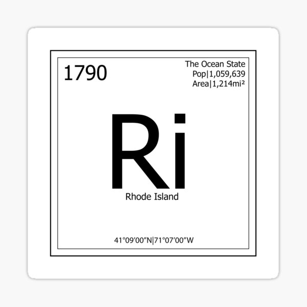 "Rhode Island Periodic Table Sign" Sticker for Sale by afmo13 | Redbubble
