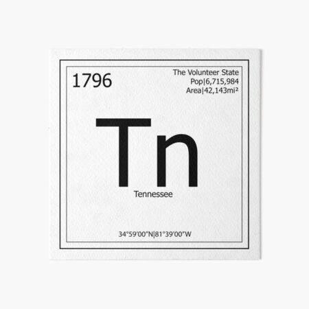"Tennessee Periodic Table Sign" Art Board Print for Sale by afmo13 ...