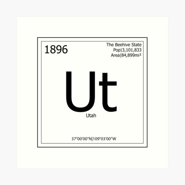 "Utah Periodic Table Sign" Art Print by afmo13 | Redbubble