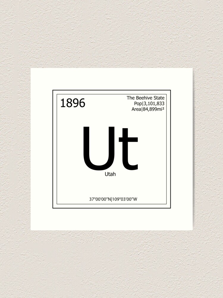 "Utah Periodic Table Sign" Art Print by afmo13 | Redbubble