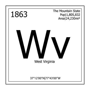"West Virginia Periodic Table Sign" Sticker for Sale by afmo13 | Redbubble