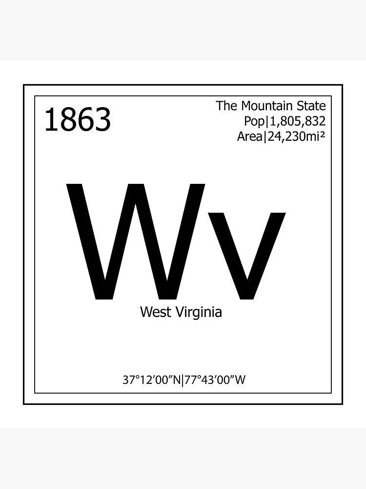 "West Virginia Periodic Table Sign" Sticker for Sale by afmo13 | Redbubble