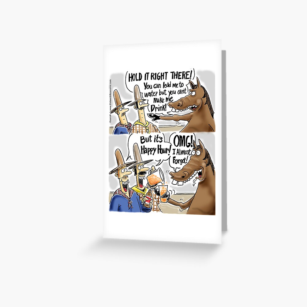 "Happy Hour Horse - A Western Hero" Greeting Card for Sale by ...