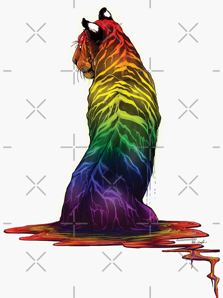 "Melting Tiger" Sticker for Sale by aunumwolf42 | Redbubble