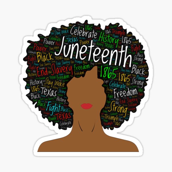"Juneteenth Colorful Afro" Sticker for Sale by blackartmatters | Redbubble