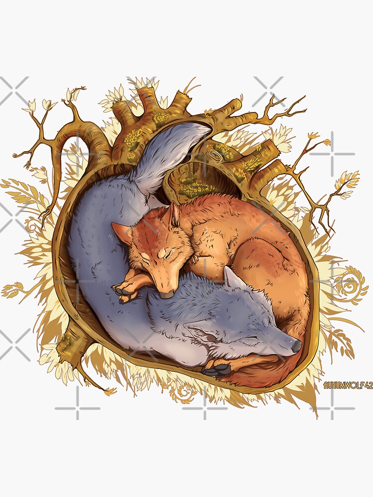 "Wolf At Heart" Sticker by aunumwolf42 | Redbubble