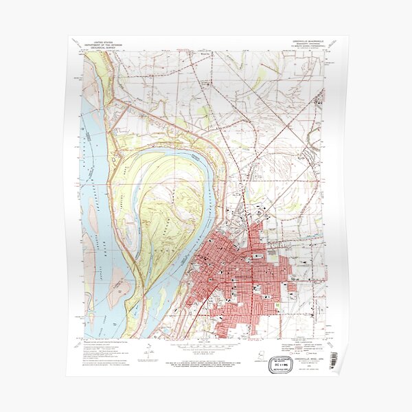 "USGS TOPO Map Mississippi MS Greenville 335728 1970 24000" Poster by ...