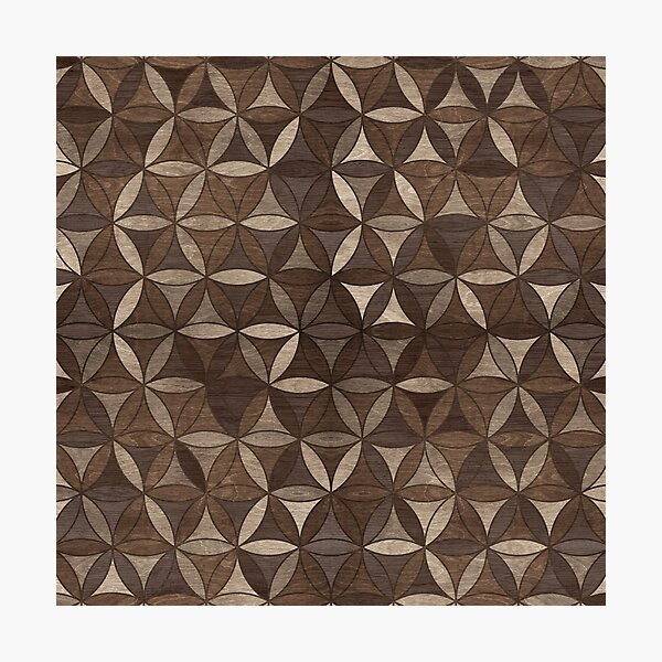 "Flower of life pattern - Wooden Texture" Photographic Print for Sale ...
