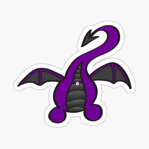 "Dragon Butts! (purple/black)" Sticker for Sale by Xilarae | Redbubble