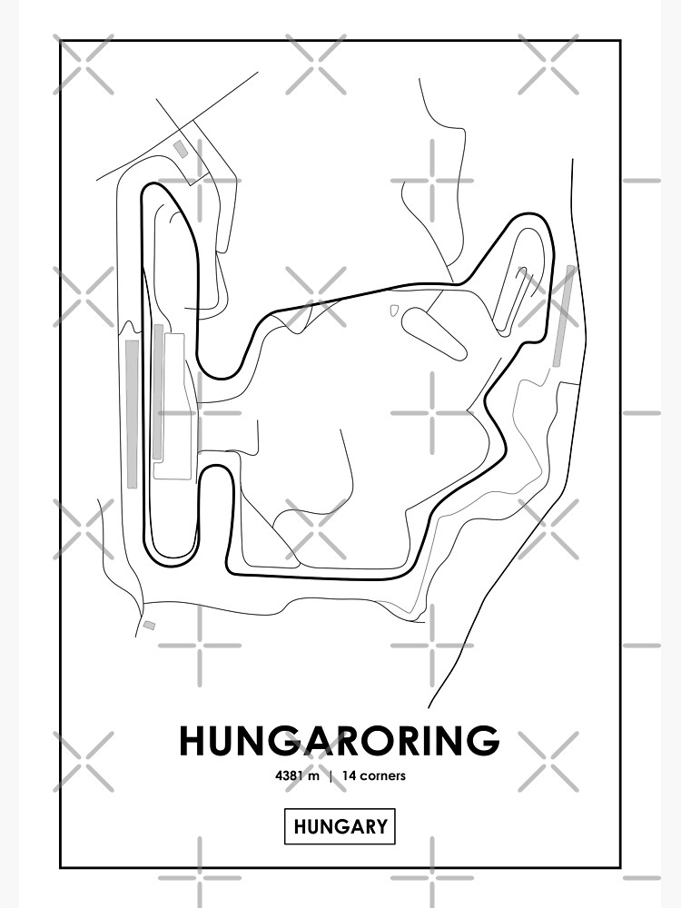 "Hungaroring - Hungary Track Map" Poster by andreanastasio | Redbubble