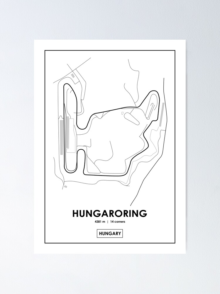 "Hungaroring - Hungary Track Map" Poster by andreanastasio | Redbubble