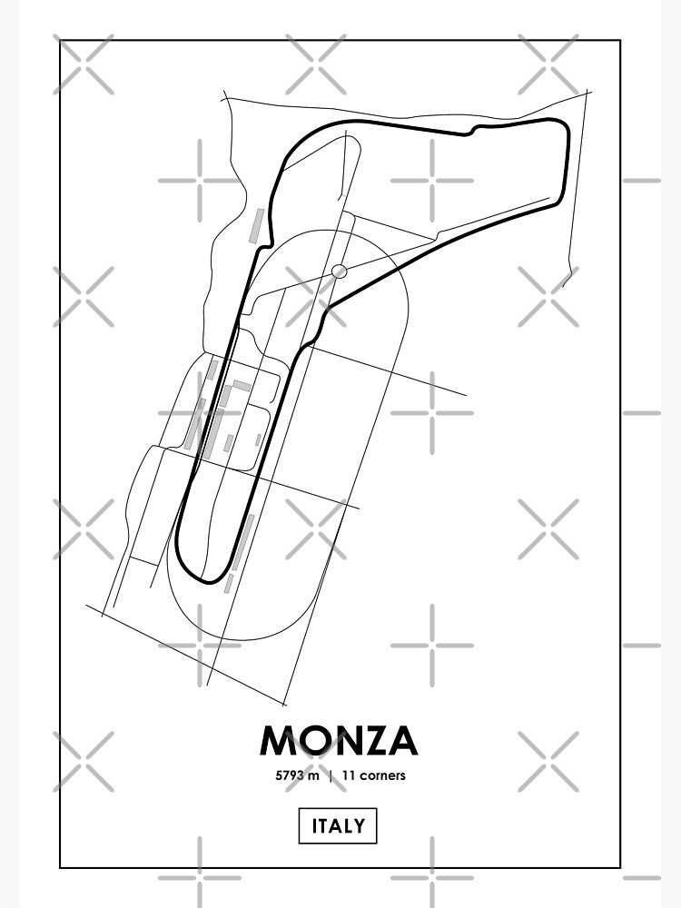 "Monza - Italy Track Map" Photographic Print for Sale by Andrea ...