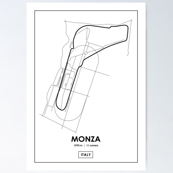 "Monza - Italy Track Map" Poster for Sale by Andrea Anastasio | Redbubble
