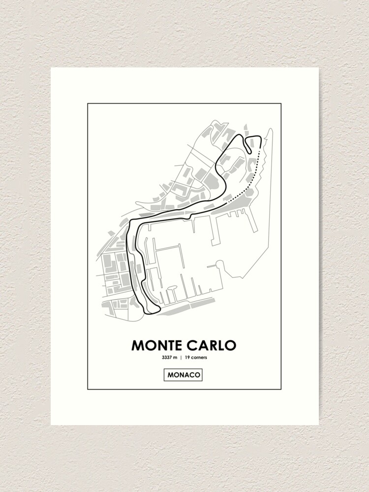 "Monte Carlo - Monaco Track Map" Art Print for Sale by andreanastasio ...