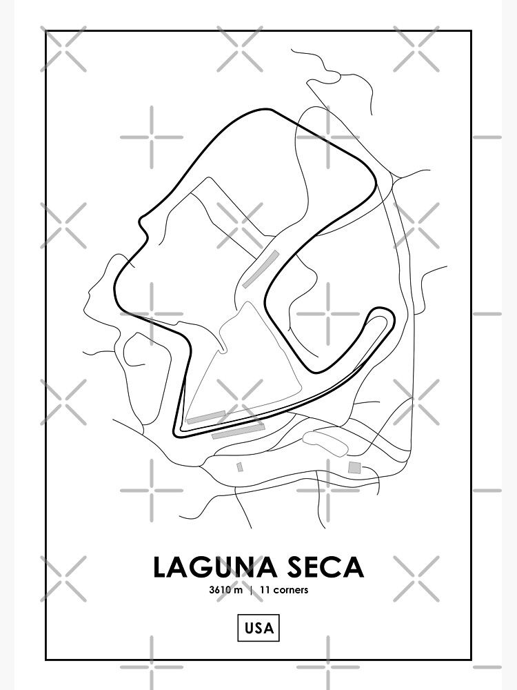 "Laguna Seca - USA Track Map" Art Print for Sale by andreanastasio ...