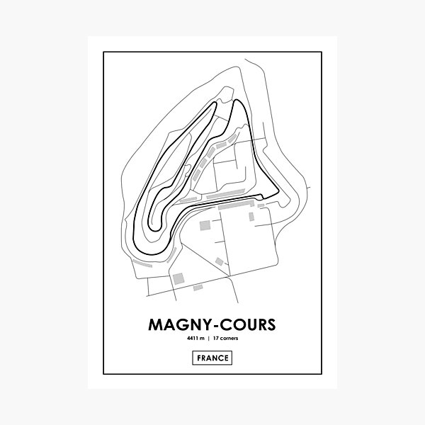"Magny Cours - France Track Map" Photographic Print by andreanastasio ...