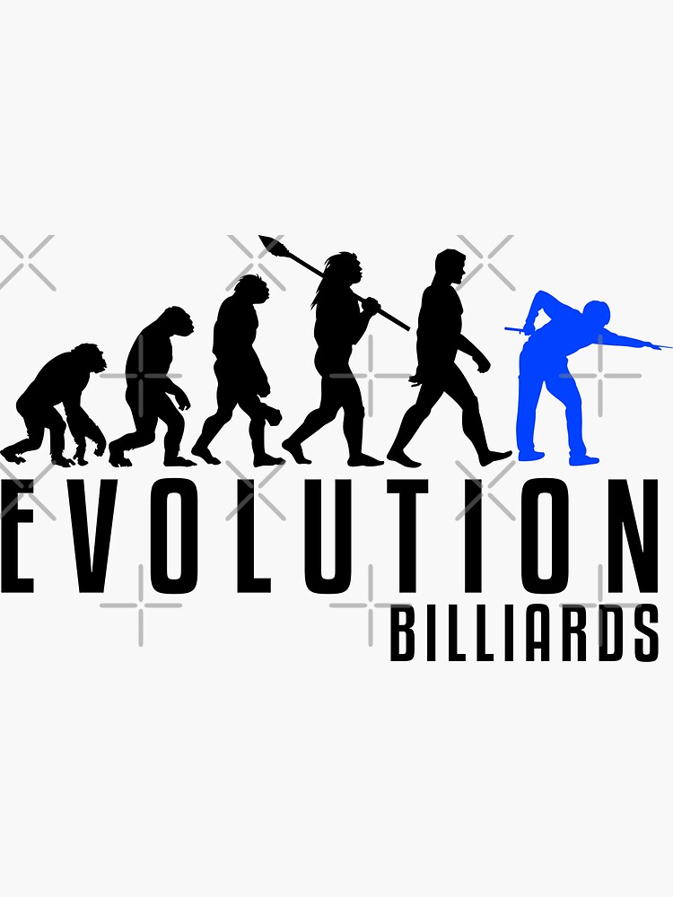 "Billiards Evolution" Sticker by elizaldesigns | Redbubble