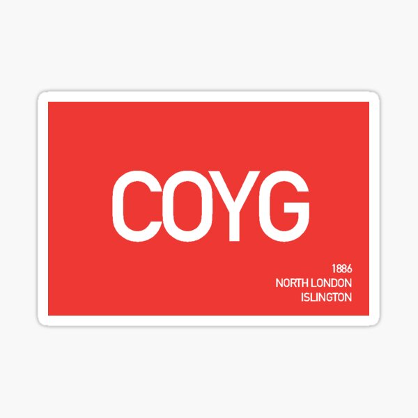 "COYG" Sticker for Sale by TalkArsenal | Redbubble