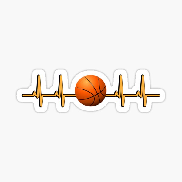 "Basketball picture ECG curve heartbeat heart rate" Sticker for Sale by ...