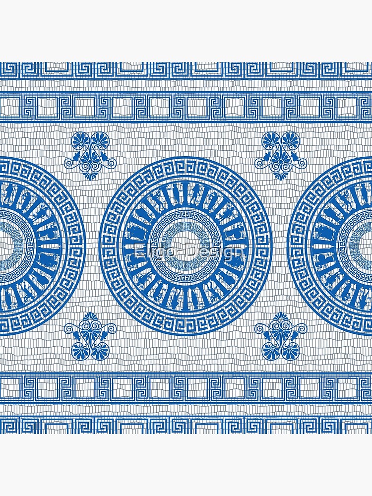 "Greek Gods Pattern (blue version)" Throw Pillow for Sale by Eligo ...