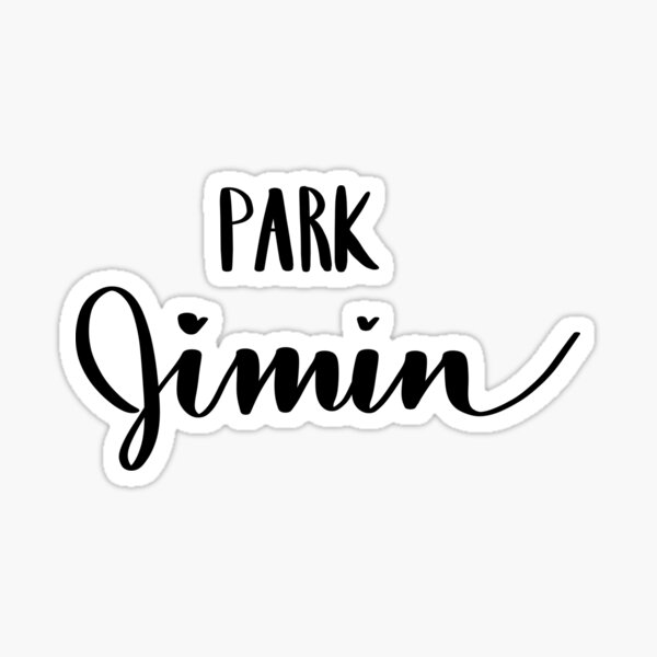Pegatina «Etiqueta engomada de la caligrafía de Jimin» de flommin ...