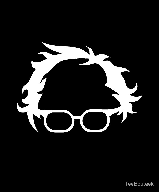 "Bernie Sanders Silhouette, Hair, Glasses" by TeeBouteek | Redbubble