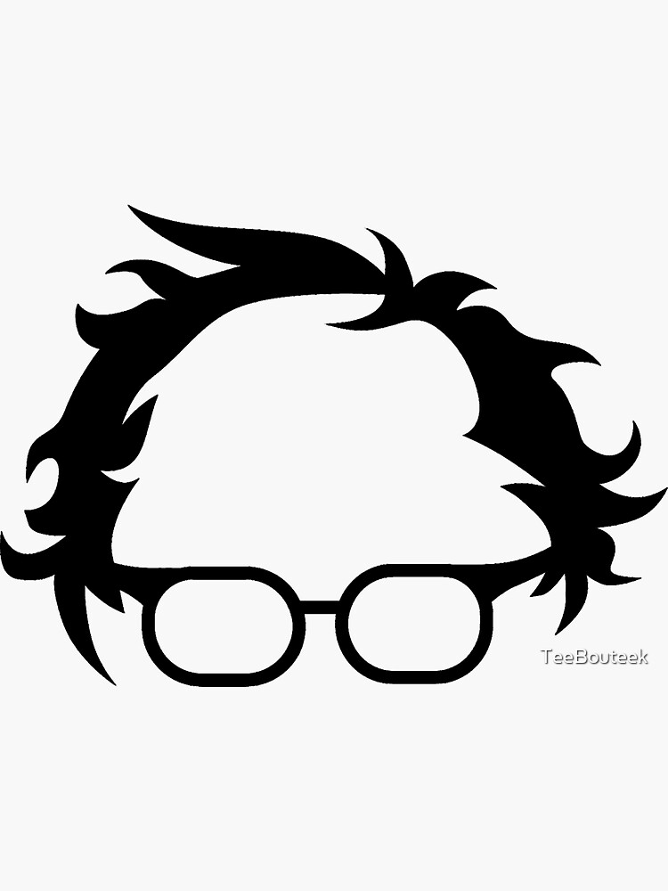 "Bernie Sanders Silhouette, Hair, Glasses" Sticker for Sale by ...