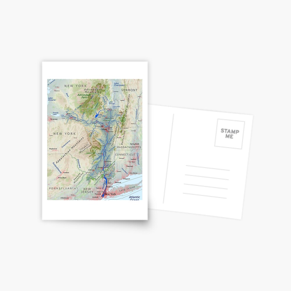 "Hudson River Watershed Map - Labeled" Poster for Sale by kmusser ...