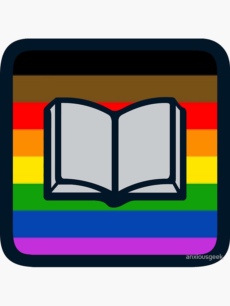 "LGBTQ Pride Flag Book" Sticker for Sale by anxiousgeek | Redbubble