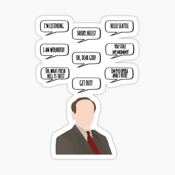 "Frasier crane quotes" Sticker by aluap106 | Redbubble