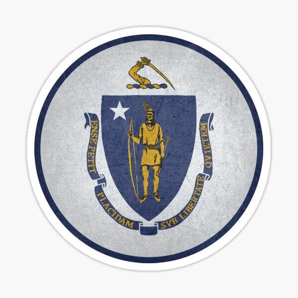 "Massachusetts State Flag" Sticker by HawkstoneDesign | Redbubble