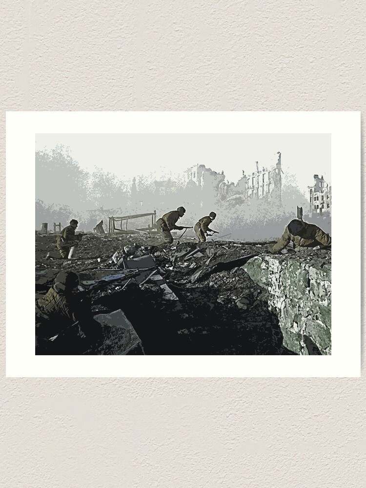 "Stalingrad - Soviet Infantry Advance" Art Print for Sale by Grayhanch ...