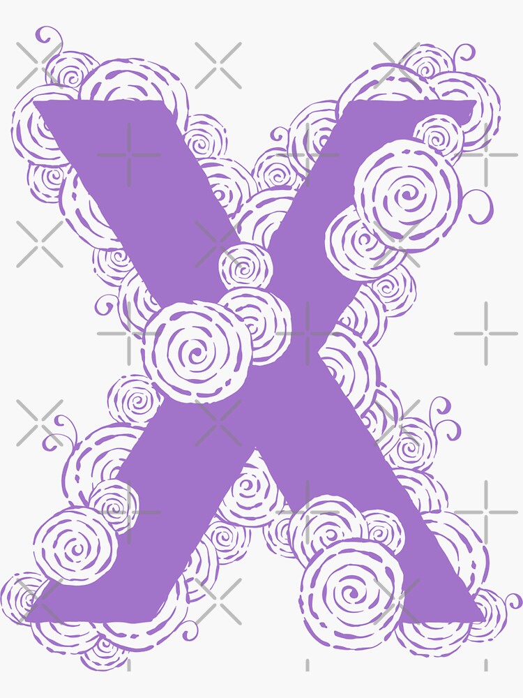 "Purple Letter X" Sticker by RTPDesign | Redbubble