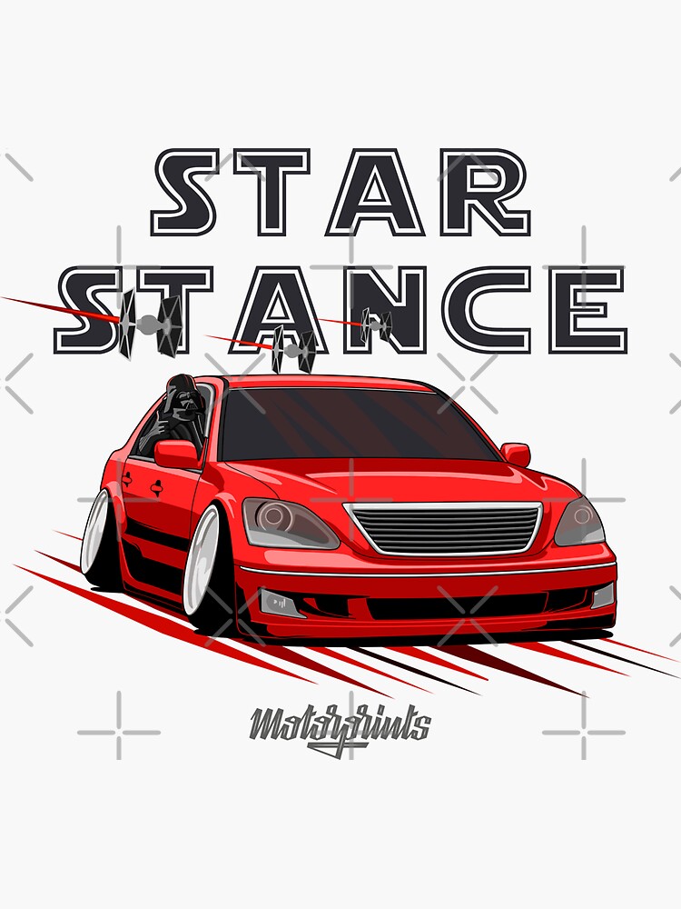 "Star Stance LS (red)" Sticker for Sale by MotorPrints | Redbubble