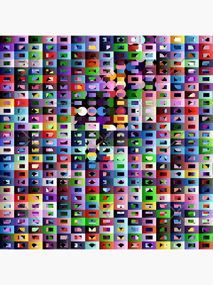 "Retro Computer Art Colorful Square Boxes Grid" Sticker for Sale by ...
