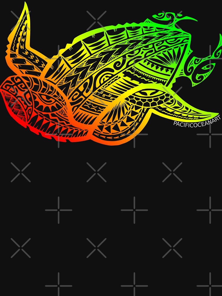 "RASTA GREEN TURTLE" T-shirt for Sale by pacificoceanart | Redbubble ...